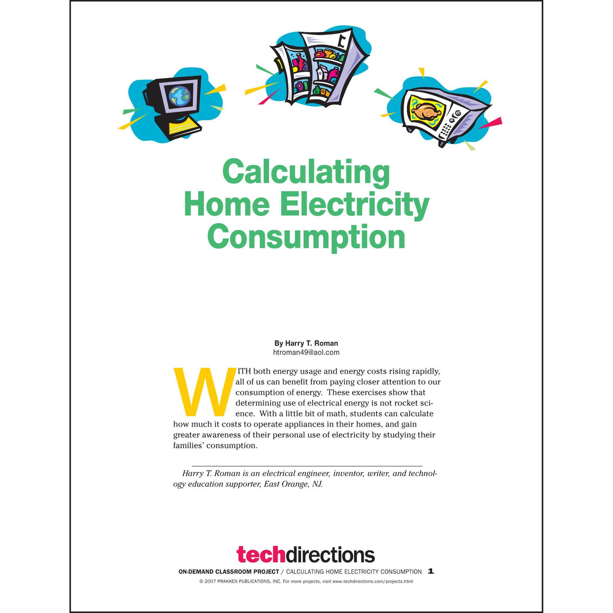 Calculating Home Electricity Consumption Classroom Project pdf – Tech ...
