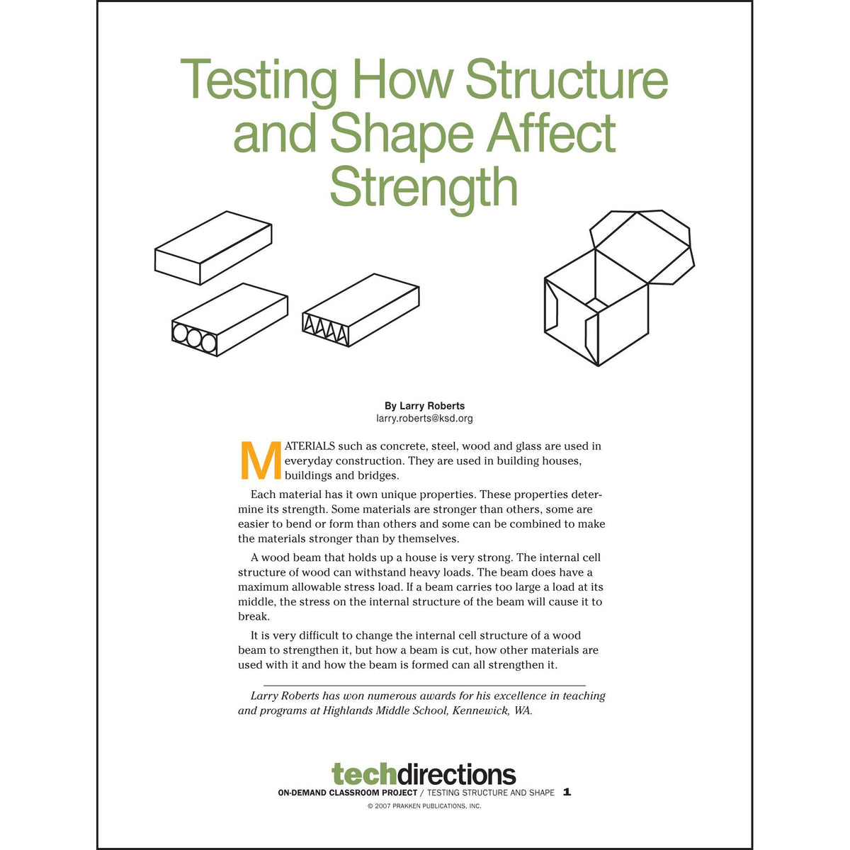 Testing How Structure and Shape Affect Strength Classroom Project pdf ...