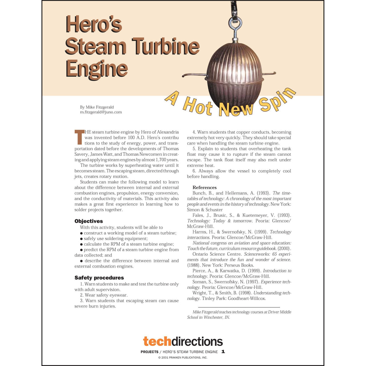 Hero’s Steam Engine Classroom Project pdf – Tech Directions Books & Media