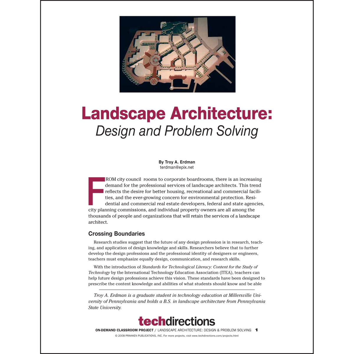 Landscape Architecture: Design and Problem Solving Classroom Project p ...