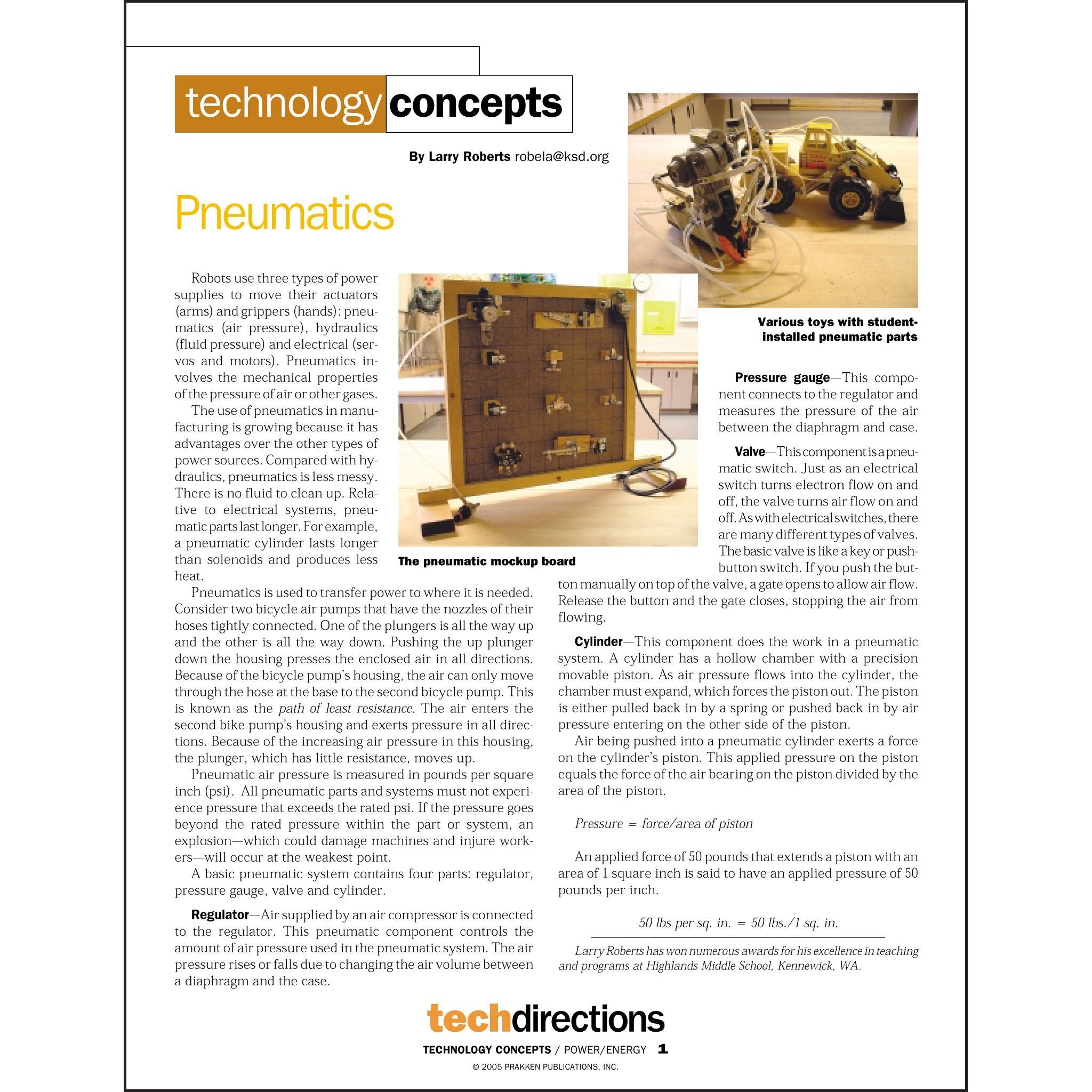 Pneumatics Classroom Project pdf – Tech Directions Books & Media