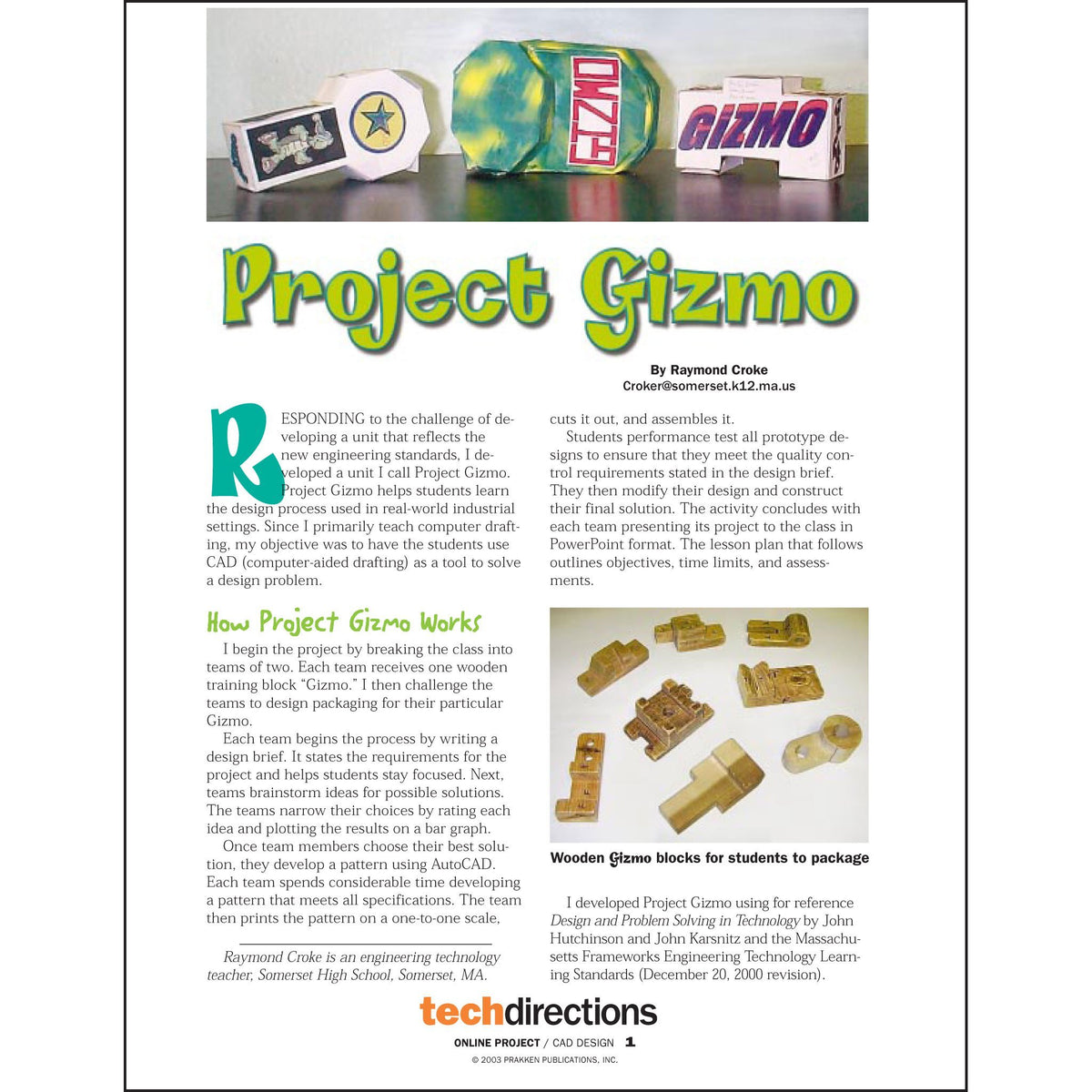 Project Gizmo Classroom Project pdf – Tech Directions Books & Media
