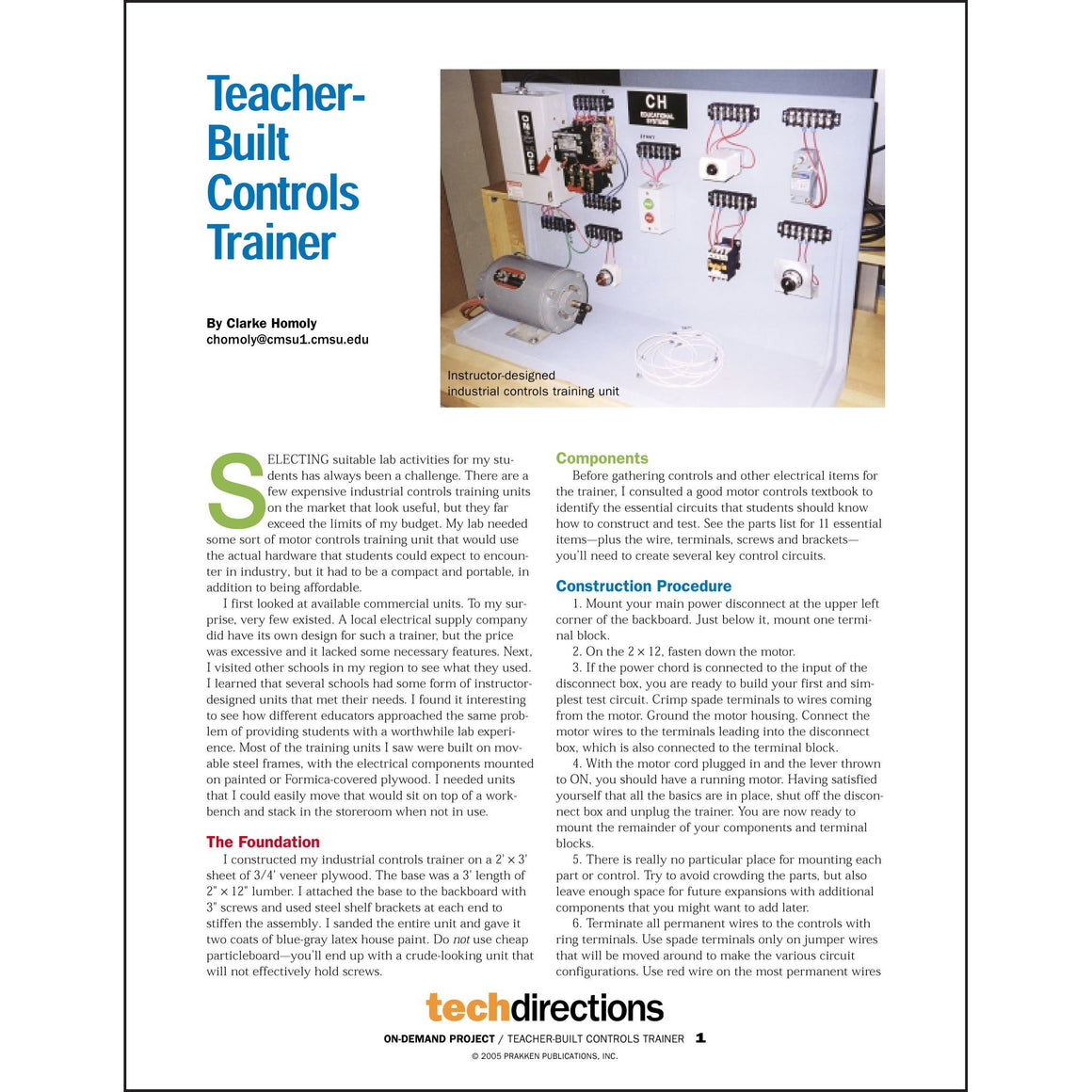 Teacher-Built Controls Trainer pdf – Tech Directions Books & Media