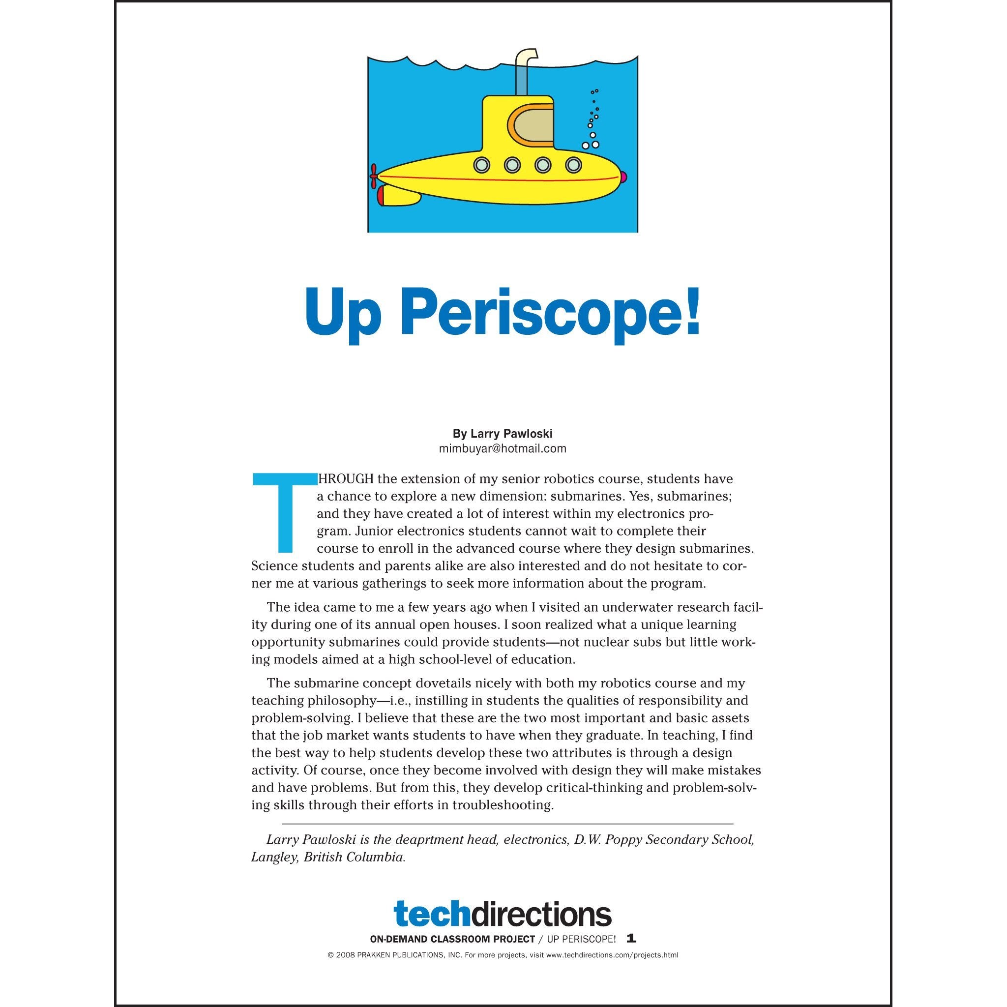 Up Periscope Classroom Project pdf – Tech Directions Books & Media